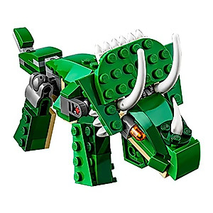 LEGO Creator Mighty Dinosaur Toy 31058, 3 in 1 Model, T. rex, Triceratops and Pterodactyl Dinosaur Figures, Gifts for 7-12 Year Old Boys & Girls