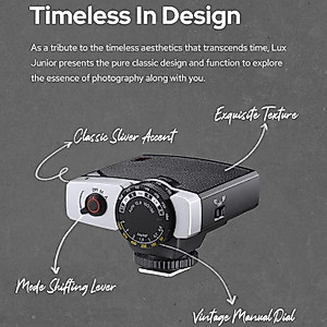 Godox Lux Junior Retro Camera Flash,GN12 6000K Color Temperature Auto,Manual Modes 1/1-1/64 28mm Focal Length Compatible with Fuji Canon Nikon Sony Olympus Hot-Shoe Cameras