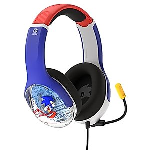 PDP REALMz Wired Gaming Headset for Nintendo Switch/Lite/OLED, 3.5mm Headphones Audio Jack for Tablets/PC/Console/Laptop, Officially Licensed SEGA Sonic Superstars: Sonic Go Fast