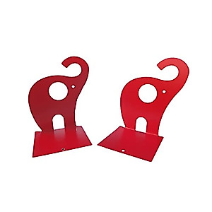 zmgmsmh one Pair Cute Cartoon Elephant Nonskid Bookends Art Bookend Metal Bookends (Red)