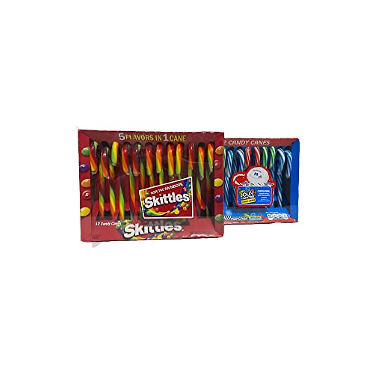 BBO Original Candy Canes - Treat your taste buds to a sampling of Candy Canes (Pack of 2); 9.53 Ounces (Skittles + Joly Rancher, Pack of 2)