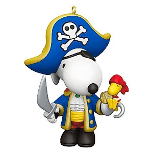 Hallmark Keepsake Christmas Ornament 2023, Peanuts Spotlight on Snoopy Pirate Snoopy, Gifts for Peanuts Fans