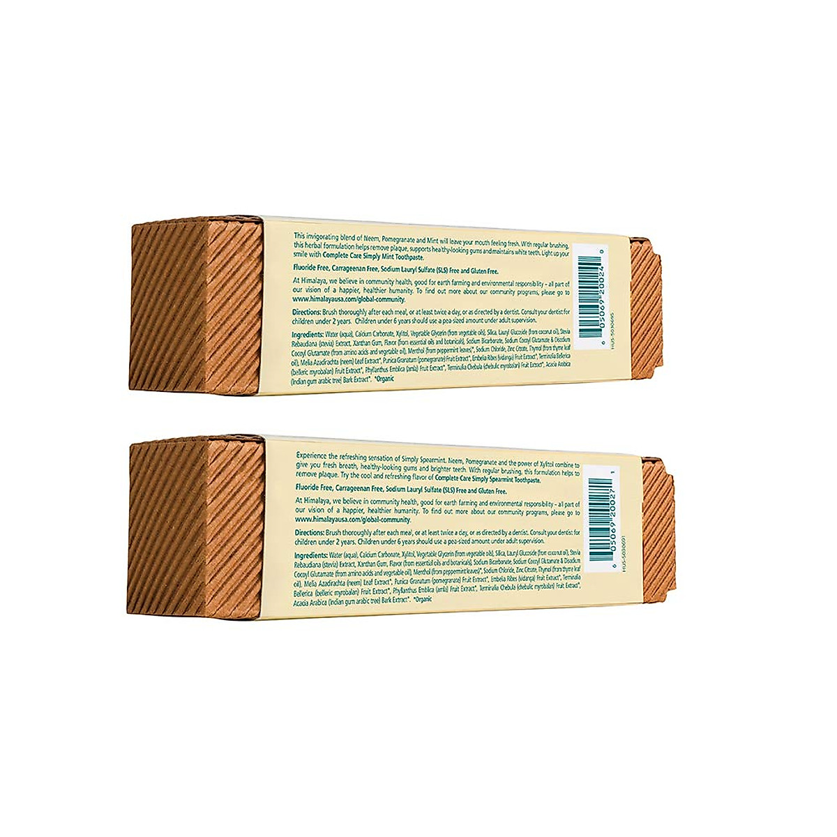 Himalaya Complete Care Toothpaste - Simply Mint Plus Simply Spearmint 5.29 oz/150 gm - Bundle