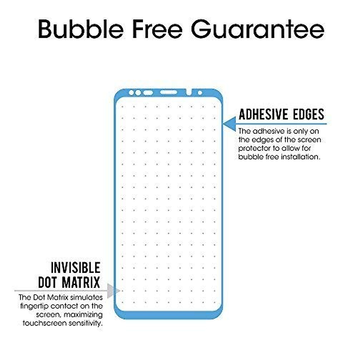 amFilm Glass Screen Protector for Galaxy S9, Samsung Galaxy S9, 3D Curved Tempered Glass, Dot Matrix with Easy Installation Tray, Case Friendly (Black), Microfiber, 1 Pack