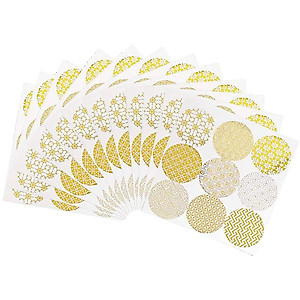 30 Sheets Decorative Gold Circle Envelope Seals Stickers Self-Adhesive Universal Sealing Stickers Gift Boxes Stickers Label Stickers