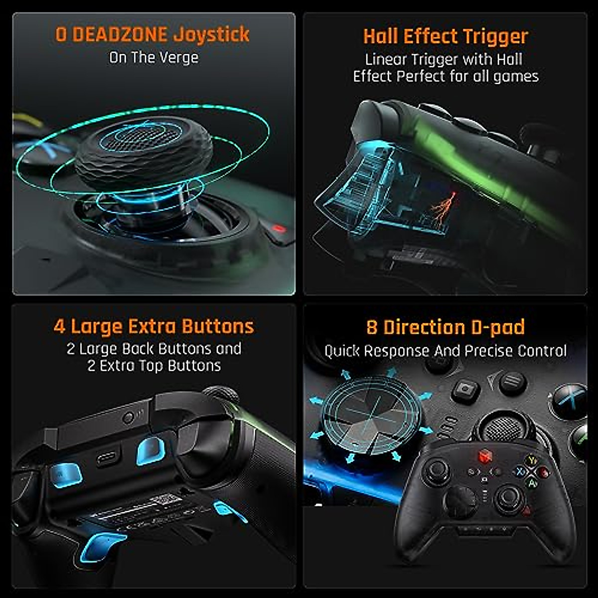 BIGBIG WON Wireless Switch Controllers for Nintendo Switch/PC Windows/Android/IOS, Bluetooth Wired PC Game Controller With 6-Axis Gyro/Vibration/Turbo/NFC/Wake-Up, Gaming Controller with Charging Dock
