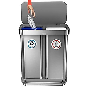 A&B Traders Recycle And Trash Stickers - Outdoor Vinyl Recycling And Trash Logo Sticker Pack Of 4, Round Sticker For Trash Can Kitchen Bins, Waterproof Outdoor Recycling Decals