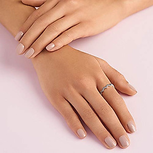 Pandora Jewelry Shimmering Zigzag Cubic Zirconia Ring in Sterling Silver, Size 4.5