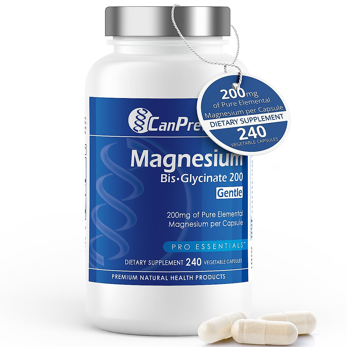 CanPrev Magnesium Bisglycinate (240 Count (Pack of 1), 200mg - Gentle)