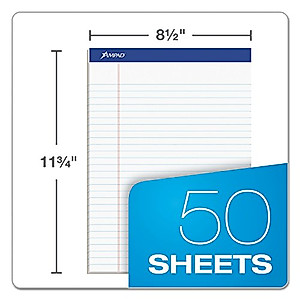 Ampad TOP20170 20-170 Evidence Recycled Perforated 8-1/2x11-3/4 Wide Rule Pads, Margin, White, 50 Shts, 12 Per Pack