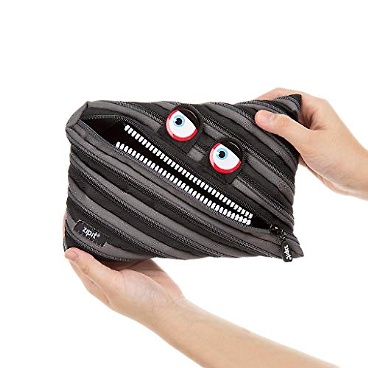 ZIPIT Wildlings Large Pencil Case for Kids | Pencil Pouch for School, College and Office | Pencil Bag for Boys & Girls (Black)