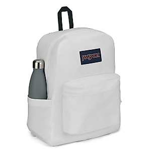 JanSport SuperBreak Backpack - School, Travel, or Work Bookbag with Water Bottle Pocket - White