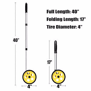Zozen Measuring Wheel, 4-Inch Measure Wheel - Scalable Length, Measuring Wheel in Feet and Inches, [Up To 10,000Ft] Walking Measuring Wheel with Carrying Bag.