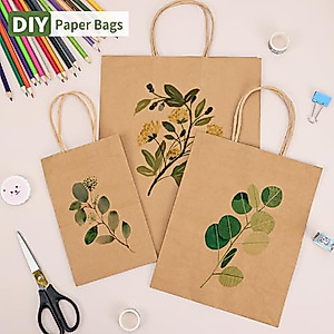 Moretoes 150pcs Brown Kraft Paper Bags with Handles Bulk - Assorted Sizes Gift & Retail Bags for Small Business, Party Favors