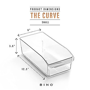 BINO | Plastic Storage Bins, Small | THE CURVE COLLECTION | Multi-Use Organizer Bins | Storage Containers Kitchen, Pantry and Home Organization | Fridge Organizers | Pantry Organization and Storage