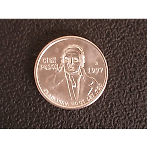 1977 Morelos Cien Pesos Plata Pura 20 Gr. Ley .720 Silver Coin.