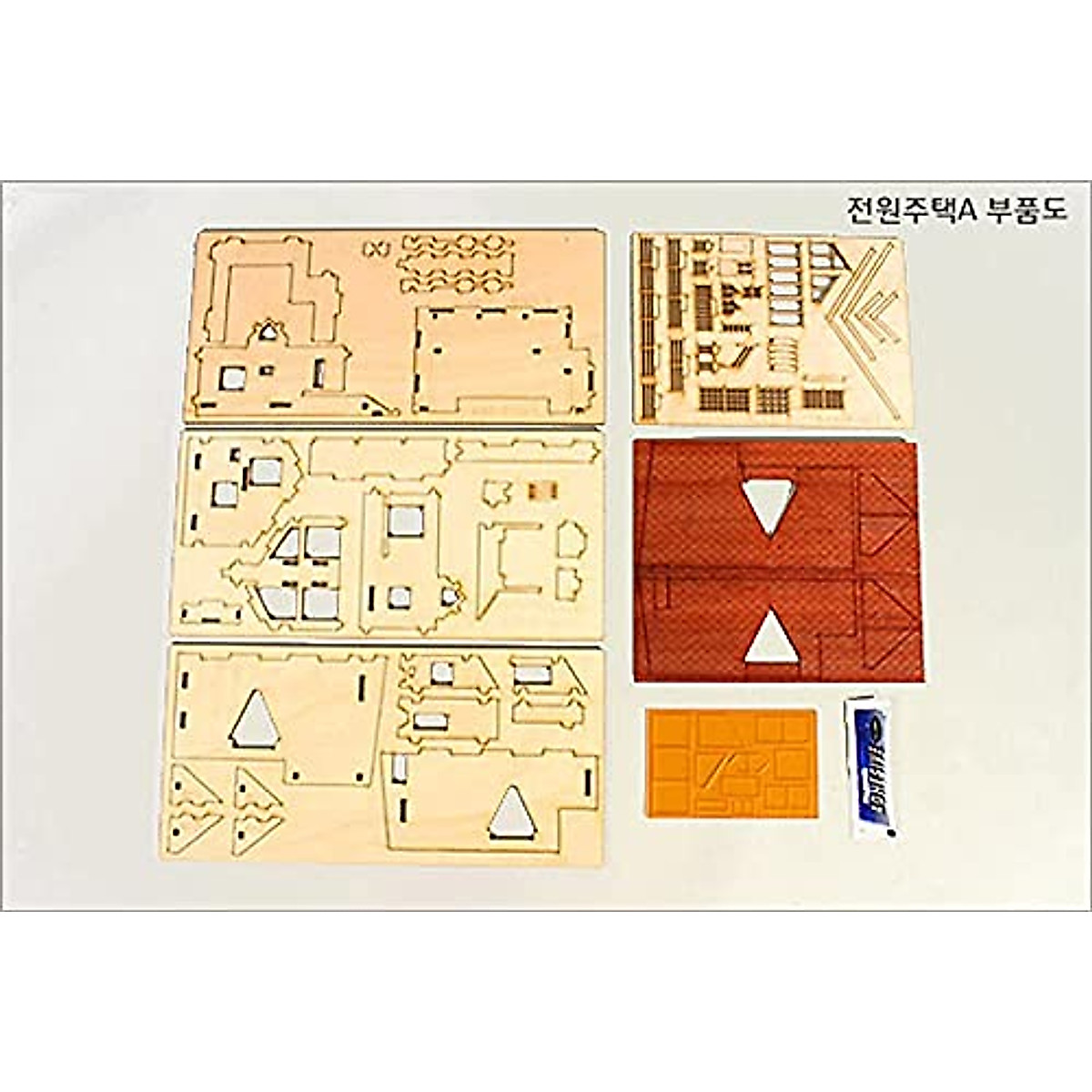 Desktop Wooden Model Kit Garden House A with a Large Deck by YOUNGMODELER by Young Modeler