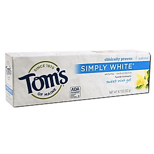 Tom's of Maine Natural Simply White Fluoride Toothpaste, Sweet Mint, 4.7 oz.