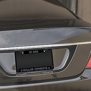 Rico Industries NFL Dallas Cowboys #1 DAD Black Chrome Frame 12" x 6" Car/Truck Auto Accessory