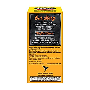 Airborne Vitamin C 1000mg (per serving) - Very Berry Chewable Tablets (32 count in a box), Gluten-Free Immune Support Supplement, With Vitamins A C E, ZINC, Selenium, Echinacea & Ginger, Antioxidants