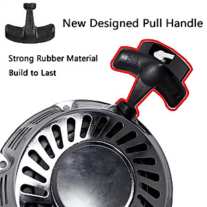 JMCHstore Brilliant Chrome Pull Start Recoil Starter Assembly for Predator 212 Coleman B200R CT200U EX 200cc Mini Bike, KT196 Go Kart Pull Cord Start Honda 6.5HP GX160 196 Hisun Engine Tao Motor