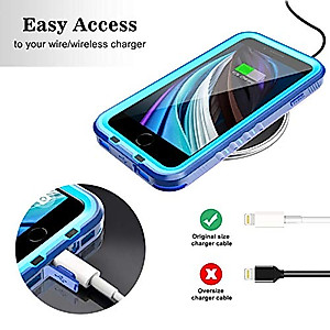 SPORTLINK Waterproof Case for iPhone SE 3rd 2022/iPhone SE 2nd 2020/iPhone 7/8 - Full Body Shockproof Dustproof Phone Screen Protector Rugged Waterproof Case for iPhone SE3/SE2/7/8 (Blue)