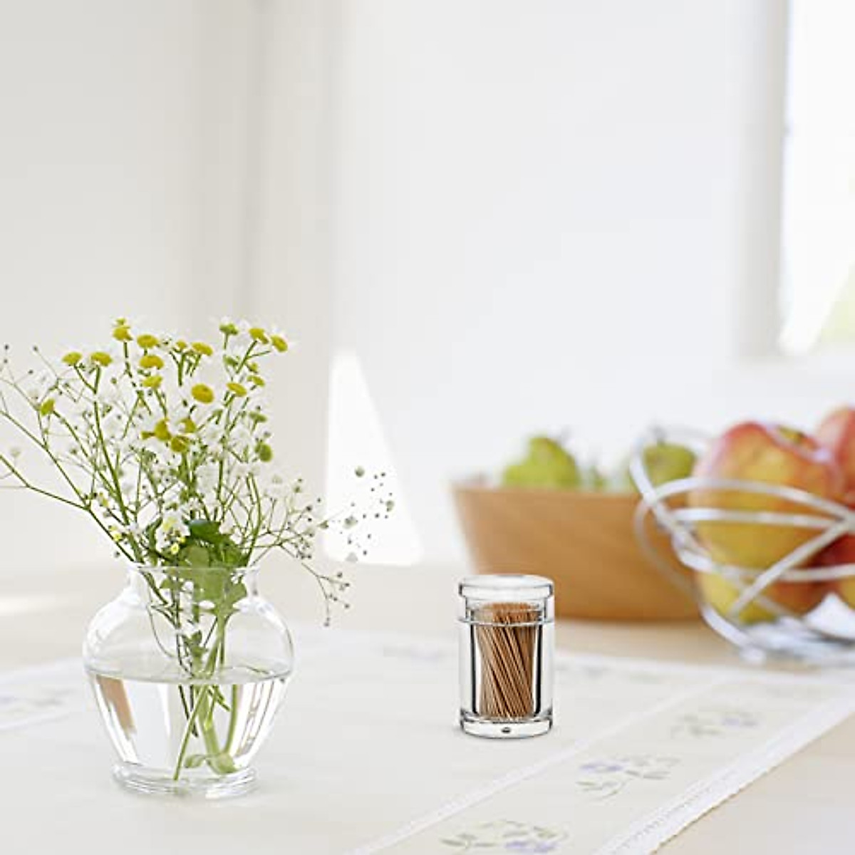 GLEAVI Cotton Pad Dispenser 3Pcs Holder Dispenser Cotton Swab Storage Box Cotton Cotton Round Pads Holder Apothecary Jar Makeup Remover Pad Containers for Bathroom Toothpick Dispenser