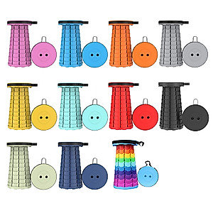 LisLtant Portable Collapsible Stool Folding Retractable Stool Adjustable Telescoping Stool for Camping, Shopping, Hiking, Fishing, Picnic and More(Upgraded)