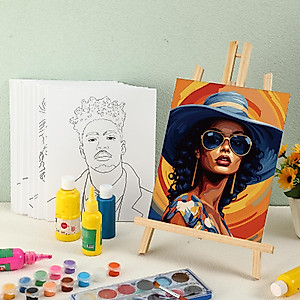 Ctosree 12 Pcs Pre Drawn Canvas for Painting for Adults 8" x 10" Valentine's Day Sip and Paint Party Kit Pre Printed Canvas Bulk for DIY Art Party Favors Adult's Date Night(Couple)