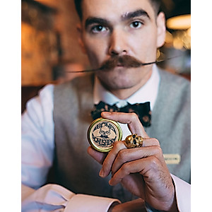 THE VINTAGE GROOMING CO. Bone Crusher Extra Strong Extra Firm Mustache Wax, Night Fury Wax Remover Oil, and Comb Set