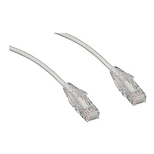 Cable Central LLC (5 Pack) Slim Cat6a White Copper Ethernet Cable, 10 Gigabit, Snagless/Molded Boot, 500 MHz, 1 Feet