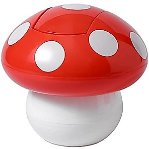 Hemoton Mushroom Mini Trash Can with Lid,Desktop Trash Can,Countertop Mini Garbage Cans, Mini Trash Can for Desk,Tiny Waste Basket