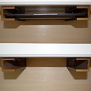 Orisell Bamboo Under Desk Laptop Mount with Screw,Under Desk Laptop Holder,Real Hardwood (Brow-Long)