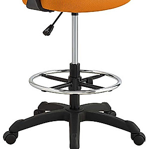 Modway Thrive Drafting Chair - Tall Office Chair for Adjustable Standing Desks in Orange