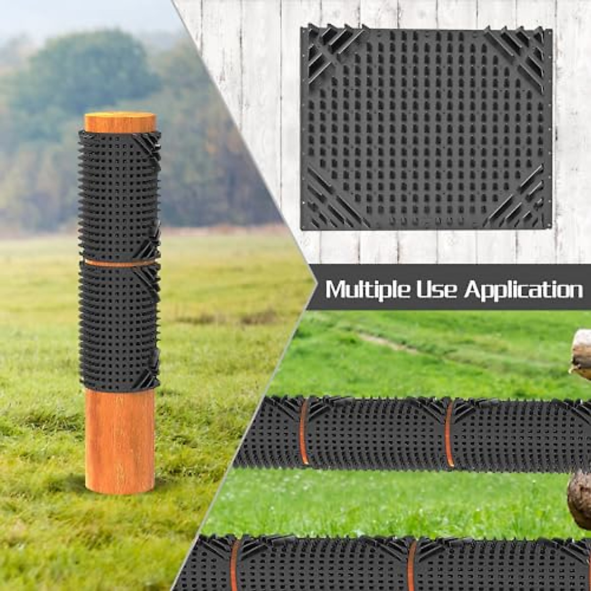 Sovipal Upgraded Equine & Bovine Massage Brush Kit - Soft Touch Itchin Post Pad- Animal Scratchers for Safe and Satisfying Itch Relief with Hoof Pick- 2Pieces