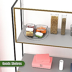 URALFA Lazy Susan Organizer for Cabinet 2 Pack, 10.6" Clear Lazy Susan Turntable Rotating Organizer, Plastic Organization and Storage Spinning Spice Rack for Kitchen, Bathroom, Pantry, Fridge, Table