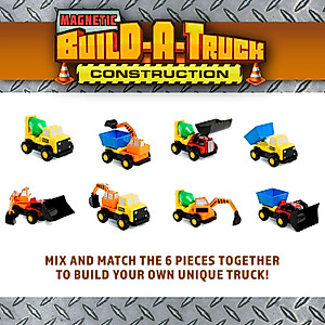 Magnetic Build-A-Truck Construction Magnetic Toy Play Set, 5 Pieces