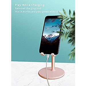 Adjustable Cell Phone Stand for Desk, Hands-Free Cell Phone Holder (Pink)
