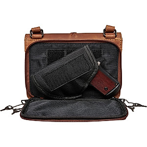 Lady Conceal Concealed Carry Jolene Leather Crossbody Organizer (Mahogany)