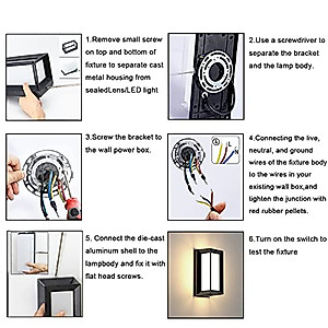 Outdoor Wall Light,Exterior Wall Sconce Lantern Fixture with LED, Outside Waterproof Lights for House Porch Garage Ntryway Doorway Garden Anti-Rust Outdoor Light Fixture Wall Mount Lights (Warm)