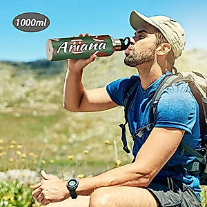 RunningBear Custom Brown American Football Water Bottle with Straw Lid Personalized 20oz Insulated Sports Water Bottle Customized Leakproof Water Jug for Working Outdoor