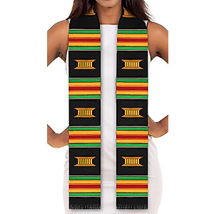 ADVANSYNC Kente Cloth Stole Black (New Beautiful Black)