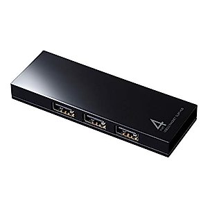 Sanwa Supply USB-2H401BKN Slim 4-Port USB 2.0 Hub with Magnet