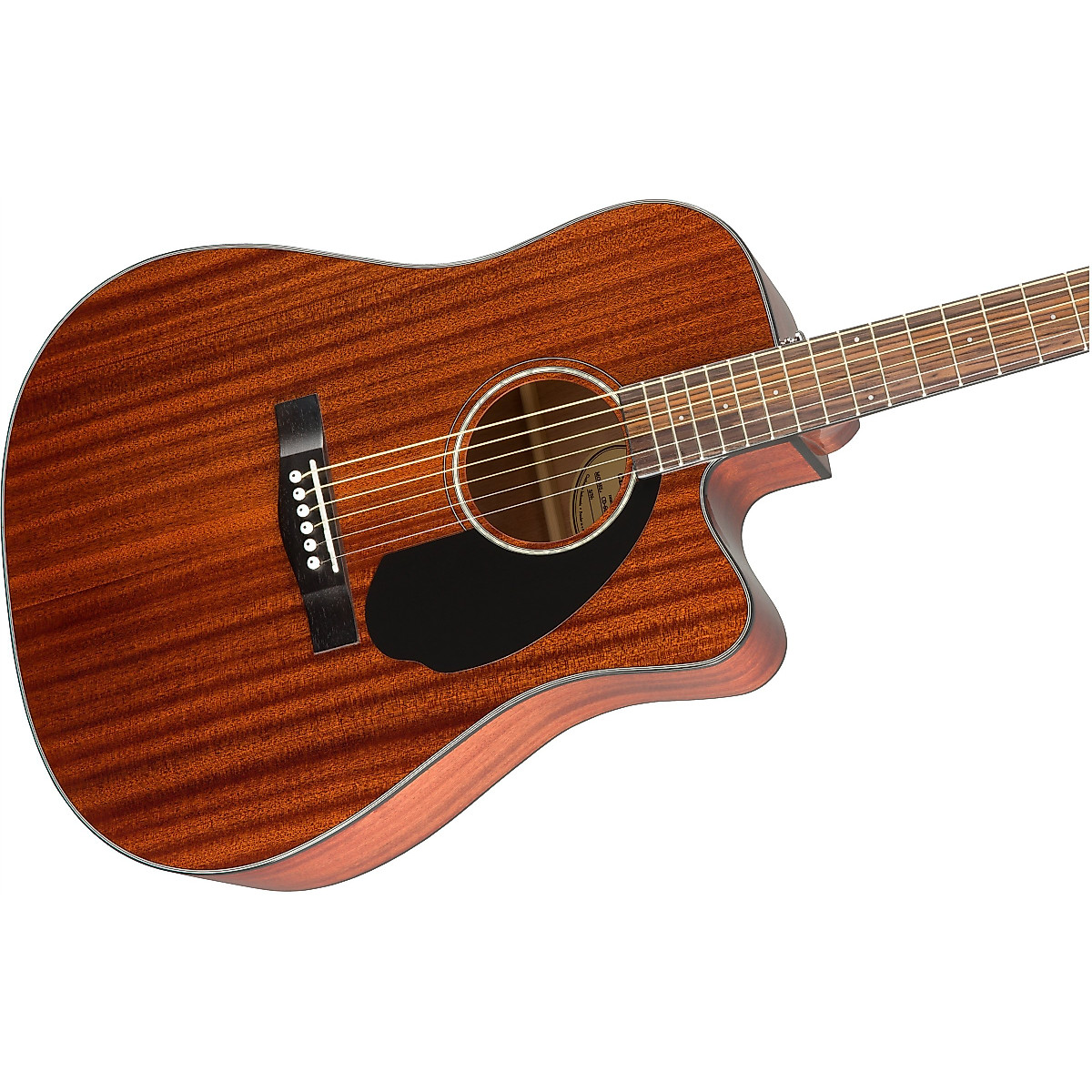 Fender CD-60SCE Solid Top Dreadnought Acoustic-Electric Guitar - All Mahogany Bundle with Hard Case, Tuner, Instrument Cable, Strap, Strings, Picks, Polishing Cloth and Austin Bazaar Instructional DVD