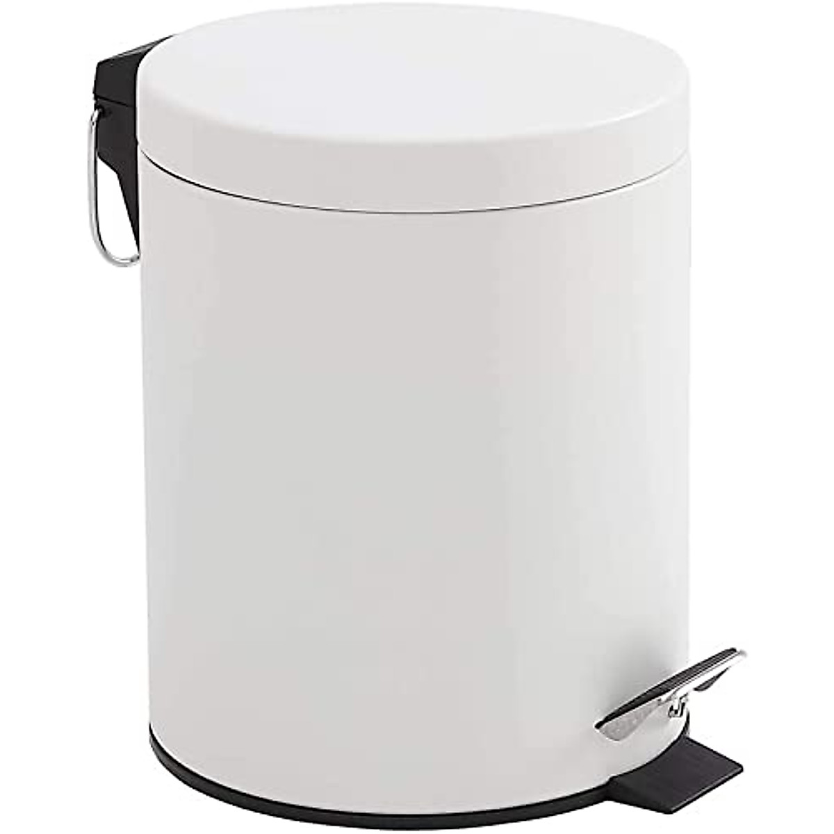 Addison Home 1.3 Gallon / 5 Liter, Steel Step Trash Can with Removable Inner Bucket, Matte White
