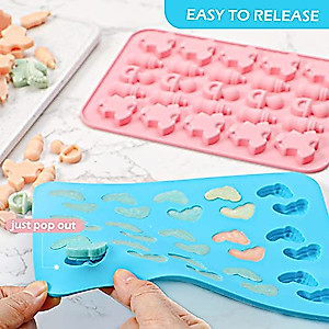 Webake Baby Feet Mold Baby Onesie Baby Bottle Pacifier Molds, Bite Size Silicone Chocolate Candy Molds Gummy Mould for Baby Shower Party Cake Decoration Cupcake Topper