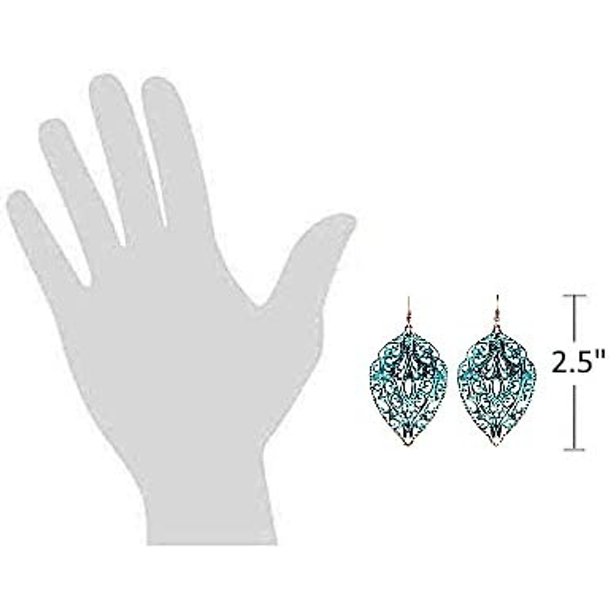 Patina Copper-Tone Metal Filigree Dangle Earrings