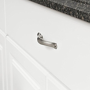 Amazon Basics Traditional Craftsman Cabinet Handle, 5.13-inch Length (3-inch Hole Center), Satin Nickel, 10-Pack