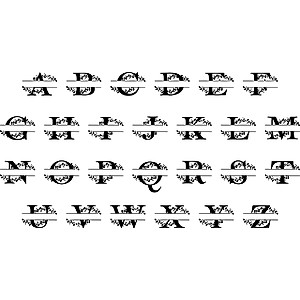 Vinyl Name Split Monogram Decals Style 5 - Custom & Personalize - Many Colors & Sizes - Shay's Creative Expression