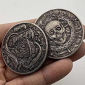 BBYHXOCZWC Wandering Coins Pirate Skull Octopus Sailing Commemorative Coin Gift Lucky Challenge Coin